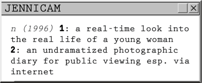 JenniCam@30 – Thirty years of live streaming cultures